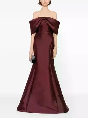 Amsale Off-shoulder Bow Gown