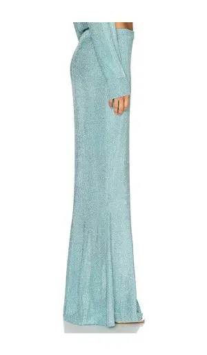 SEROYA Harmony Metallic Knit Skirt - Bue