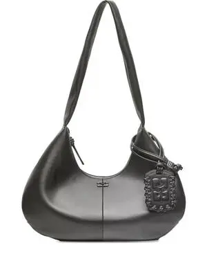 GANNI Medium Logo-tag Shoulder Bag - Black