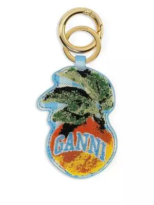 GANNI Logo Keyring - Blue