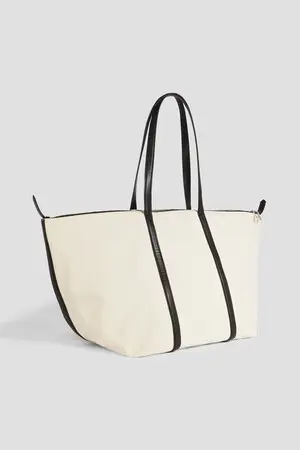 TOTEME Leather-trimmed Canvas Weekend Bag