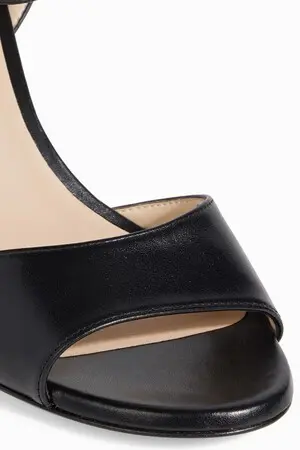 STUART WEITZMAN Allshine 75 Crystal-embellished Leather Sandals - Black
