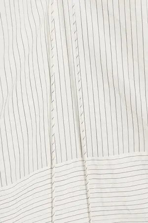 Max Mara Saletta Pinstriped Cotton And Silk-blend Blouse