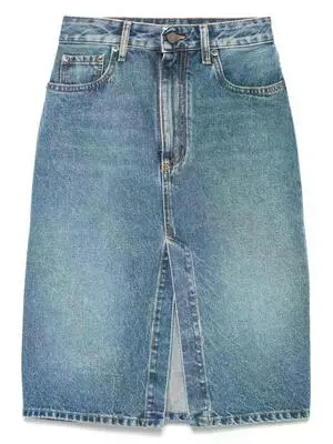 Alessandra Rich Denim Pencil Skirt - Blue