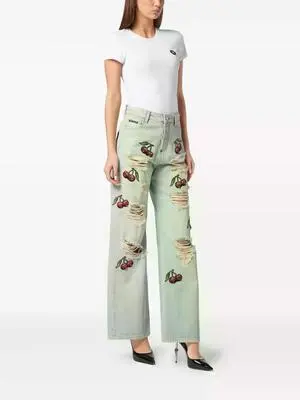 Philipp Plein Cherries Destroyed Jeans