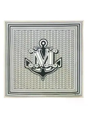 Max Mara Monogram Scarf - White