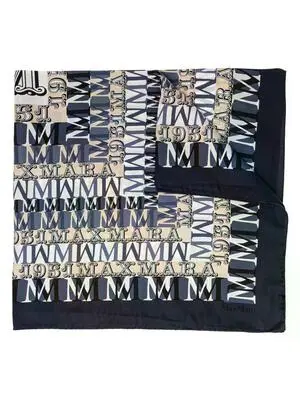 Max Mara Logo-print Scarf - Blue
