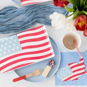 JOLLITY & CO 4th Of July American Flag Dinner Plates
