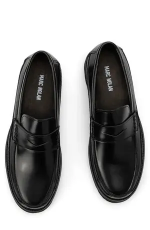 MARC NOLAN Adler Lug Sole Loafer - Black
