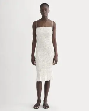 Everlane Everlane Smocked Column Dress Bone