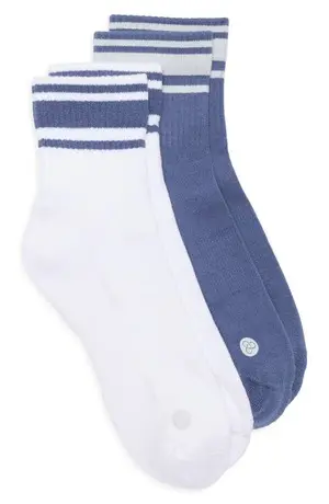 Zella Sport Quarter Socks 2-pack - Blue Indigo