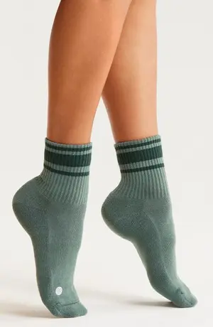 Zella Sport Quarter Socks 2-pack - Green Park