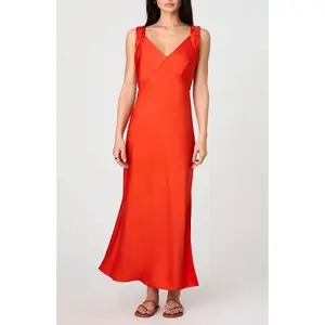 French Connection Ennis Satin Slipdress - Miami Orange