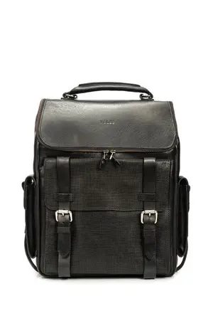 VELEZ Vintage Leather Archaeology Backpack - Black