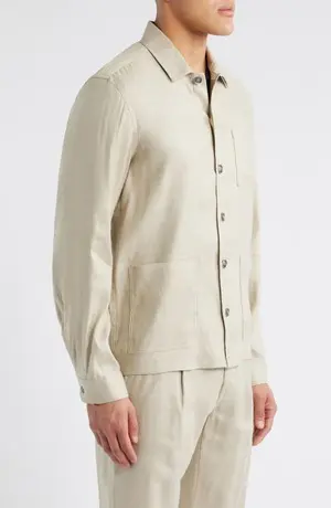 W.R.K Linen Blend Shirt Jacket