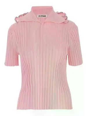 JIL SANDER Ribbed Polo Top