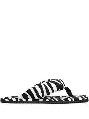Attico Zebra-print Flip-flops - White