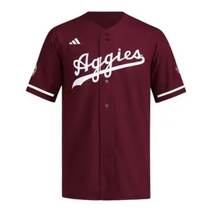 Adidas Texas A&m Aggies Reversible Retro Full-button Baseball Jersey