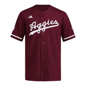 Adidas Texas A&m Aggies Reversible Retro Full-button Baseball Jersey