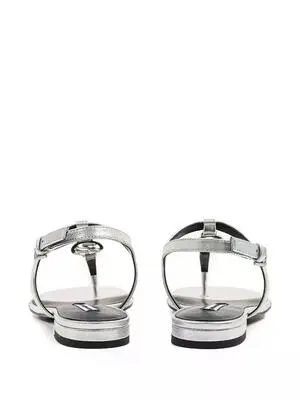 Karl Lagerfeld Logo Appliqué Sandals - Silver