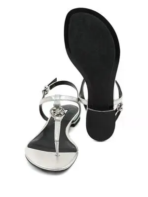 Karl Lagerfeld Logo Appliqué Sandals - Silver
