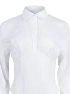 FLEUR DU MAL Poplin Button-down Bodysuit