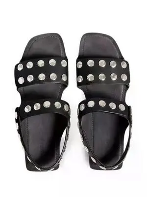 Khaite Boden Studded Leather Sandals - Black