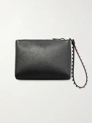 CHRISTIAN LOUBOUTIN Cabata Studded Textured-leather Clutch - Black
