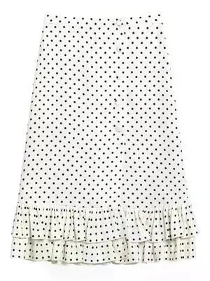 Valentino Garavani Polka Dot-print Midi Skirt - White