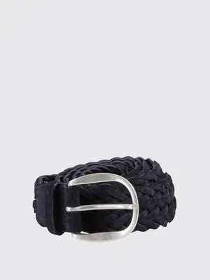 Orciani Woven Leather Belt Blue