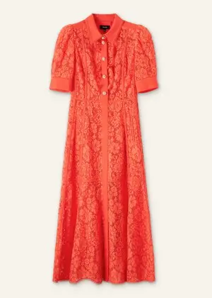 ME+EM Lace Ruffle Maxi Dress