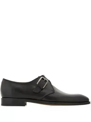 FERRAGAMO Buckle-fastening Leather Monk Shoes - Black