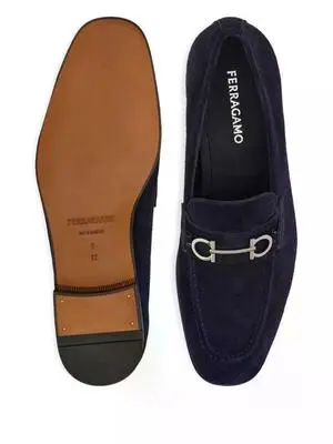 FERRAGAMO Gancini Suede Loafers