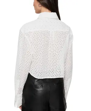 Rebecca Minkoff Juna Crop Eyelet Top