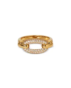 Nadri Alma Pave Link Ring - Gold