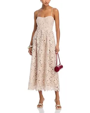 Sleeveless Lace Midi Dresses