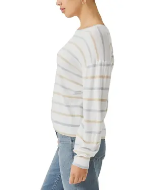 Splendid Finn Crewneck Sweater - White Multi