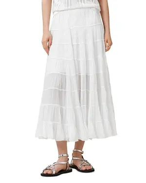 White Tiered Maxi Skirt