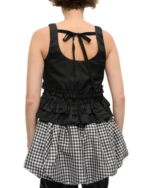 GANNI Duchesse Nylon Open Top - Black