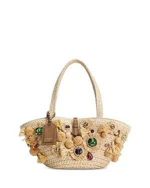 Dolce & Gabbana Embellished Straw Tote