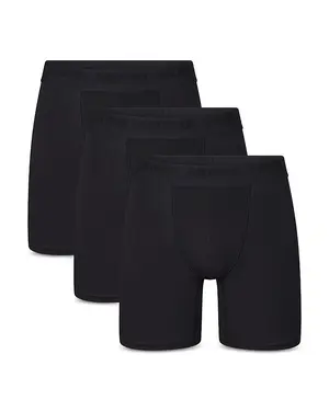 SKIMS 5 Stretch Boxer Briefs, 3 Pack - Obsidian