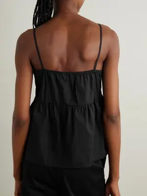 DEIJI STUDIOS Tie-detailed Organic Cotton-poplin Top