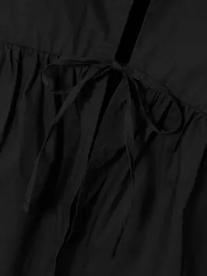 DEIJI STUDIOS Tie-detailed Organic Cotton-poplin Top