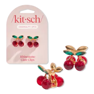 KITSCH Rhinestone Cherry Claw Clips Set Of 2 - One-color