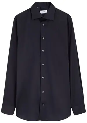 Eton Cotton-twill Shirt - Navy