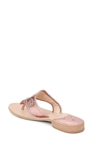 Jack Rogers Metallic Flat Sandal - Rose Quartz