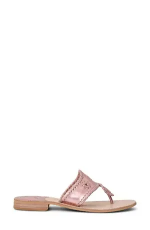 Jack Rogers Metallic Flat Sandal - Rose Quartz