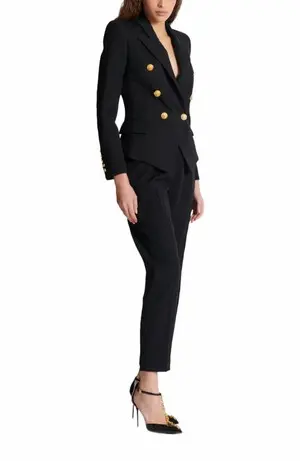Balmain Grain De Poudre Fitted Jacket - Black