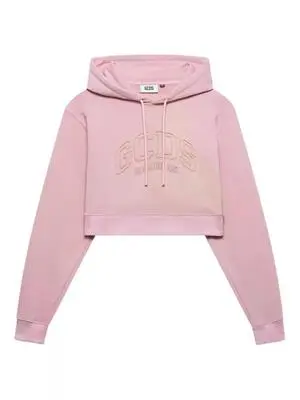 Gcds Logo-embroidered Hoodie - Pink