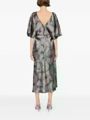 Amsale Jacquard Draped Dress